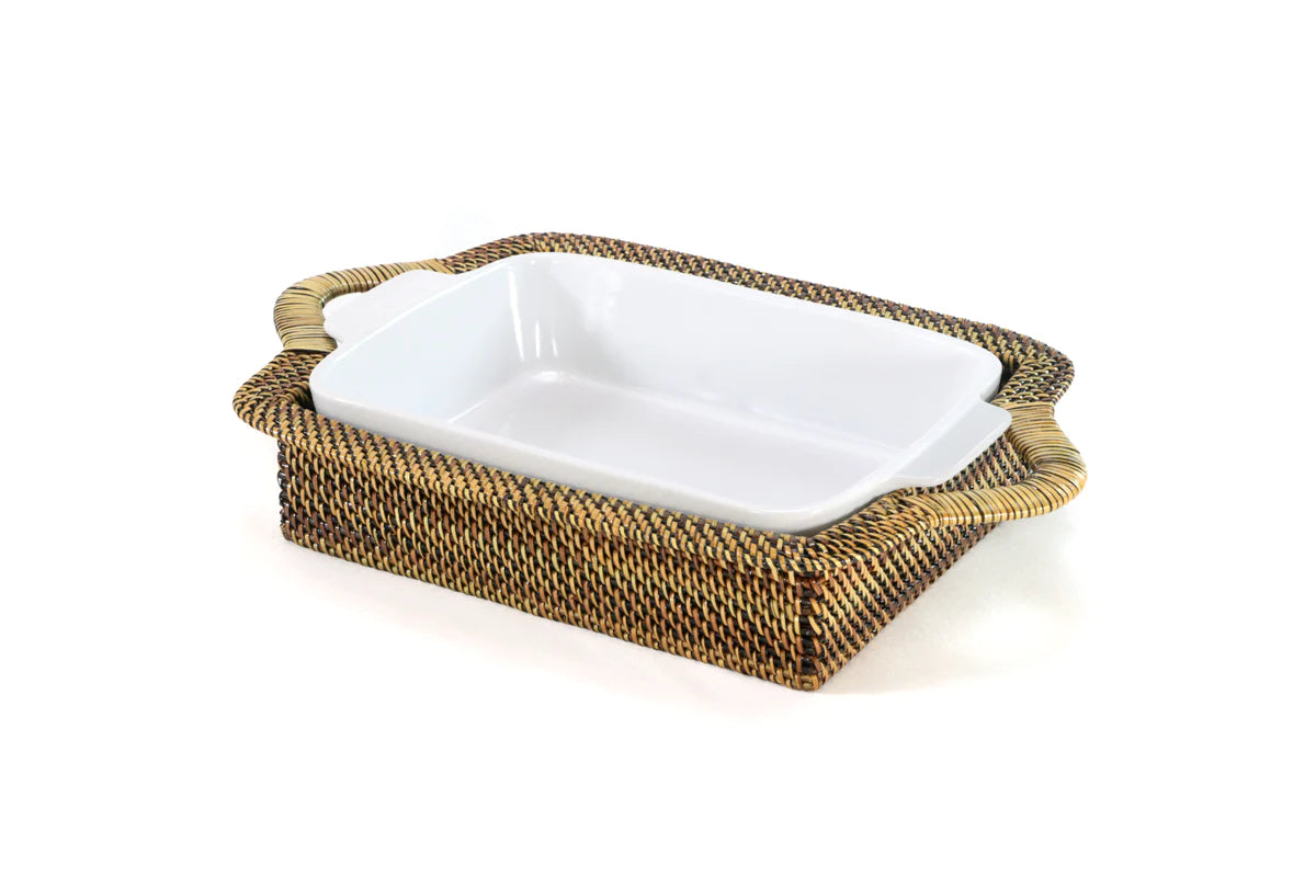 Rectangular Casserole Basket with Stoneware Roaster – Syers Browning
